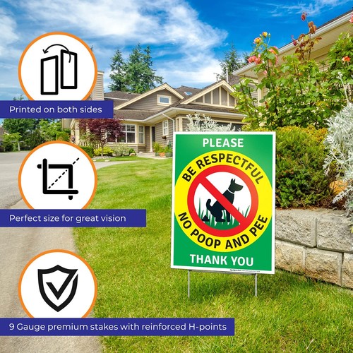 Sigo Signs Please Be Respectful No Poop And Pee 9x12 2 PK, Color-SI ...
