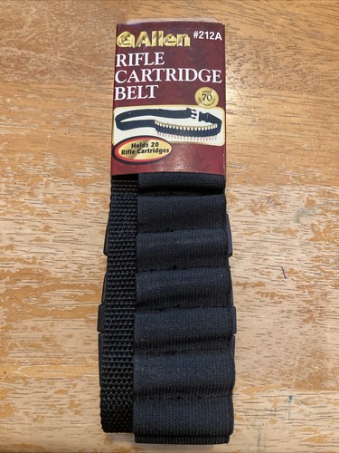ALLEN RIFLE CARTRIDGE BELT BLACK ADJUSTABLE 20 ROUNDS 212 | eBay