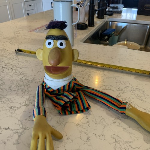 Vintage 1970’s Sesame Street Bert Hand Puppet Muppets Hard Plastic Head ...