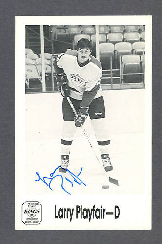 Larry Playfair signed 1987 LA Kings hockey postcard | eBay