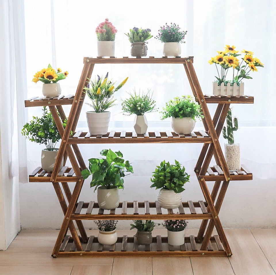 Extra Large Plant Stand Multi Tier Flower Rack Bonsai Shelf Outdoor ...