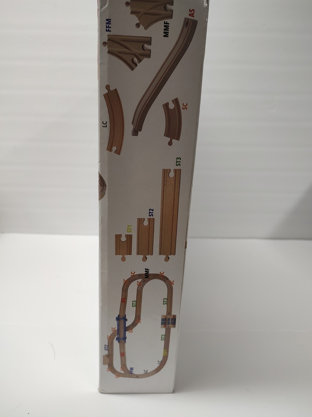 Orbrium Toys 52 Pcs Deluxe Wooden Train Set with 3 Destinations Fits ...