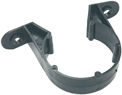 100 X Pipe Clips Black Saddle Ribbon Waste Pipe Brackets 32mm 1 1/4 ...