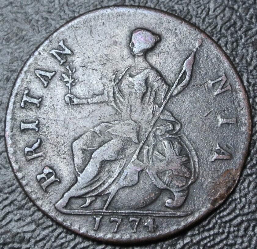 1774 GREAT BRITAIN - HALF PENNY - COPPER - George III - SCARCE DATE | eBay