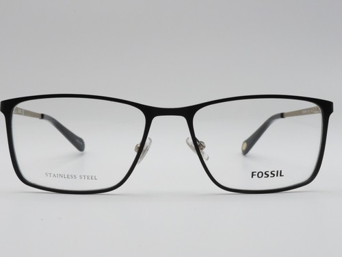 FOSSIL FOS 7091/G STAINLESS STEEL EYEGLASS FRAMES 003 MATT BLACK 55-17 ...