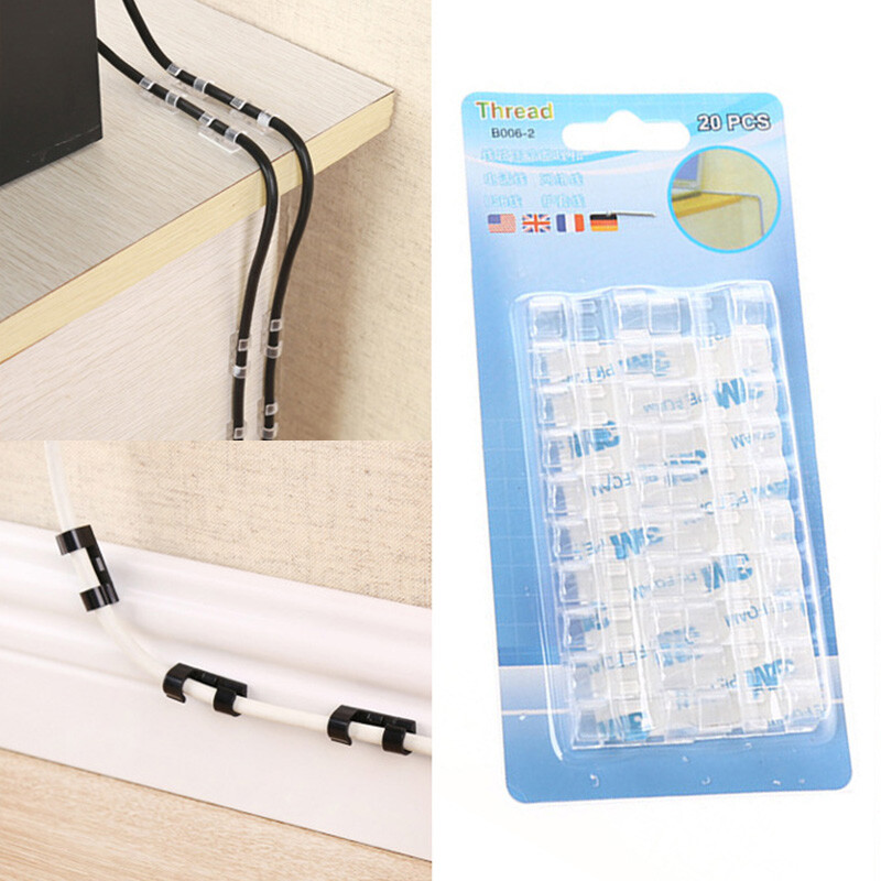 20pcs Finisher Wire Clamp Self-adhesive Wire Organizer Cable Clip ...