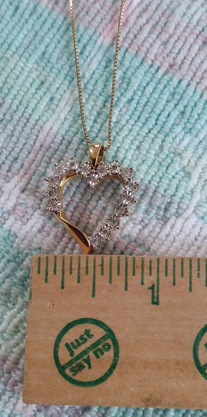 KA 1772 925 Italy Signed 18" Goldtoned Necklace & Heart Pendant Signed ...