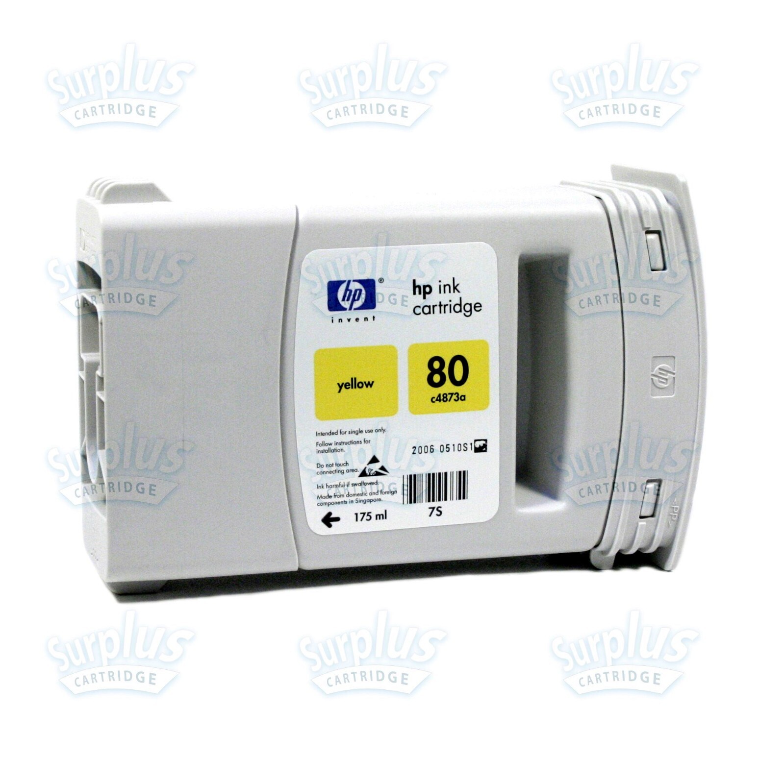 Genuine HP 80 Yellow 175mL Ink Cartridge C4873A DesignJet 1055cm 1000 ...