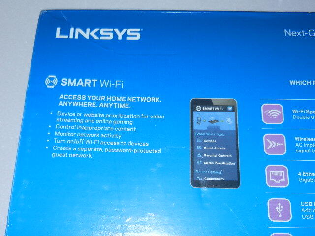 new Linksys EA6400 AC1600 dual Band Smart Router Wi-Fi wifi ac 1600 ea ...