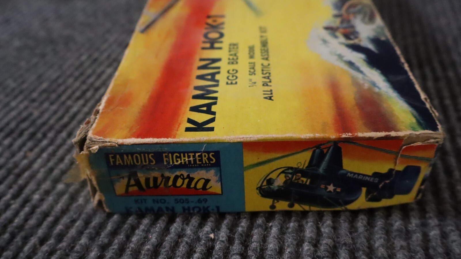 Vintage Aurora Famous Fighters Kaman HOK-1 Helicopter Model Kit - BOX ...
