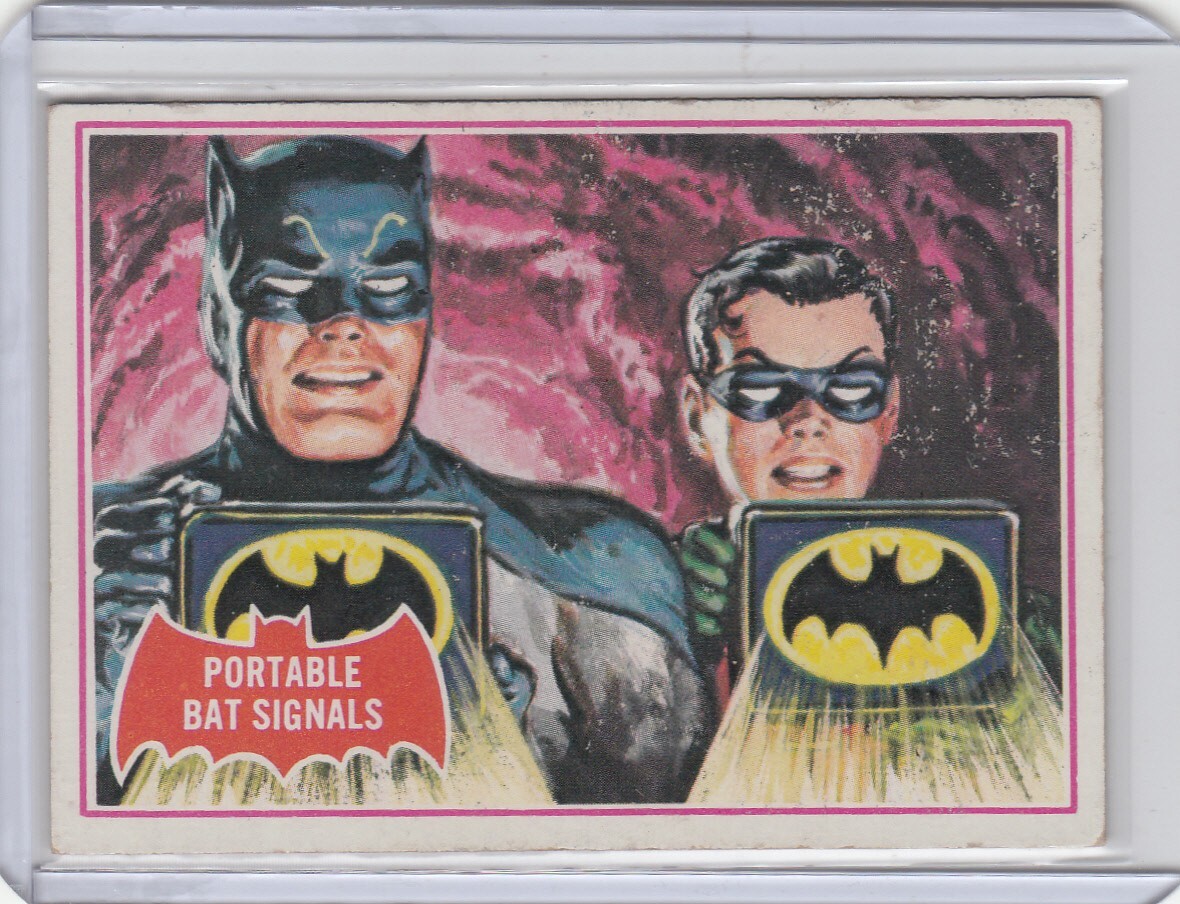 1966 Topps Batman Red Bat Trading Card #16A Portable Bat Signals - Ex ...