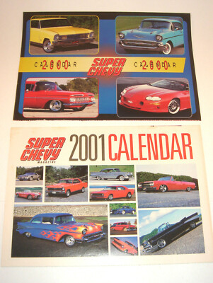 2 Calendars 2000 & 01 Super Chevy Custom Classic Cars Hot Rod Camaros ...