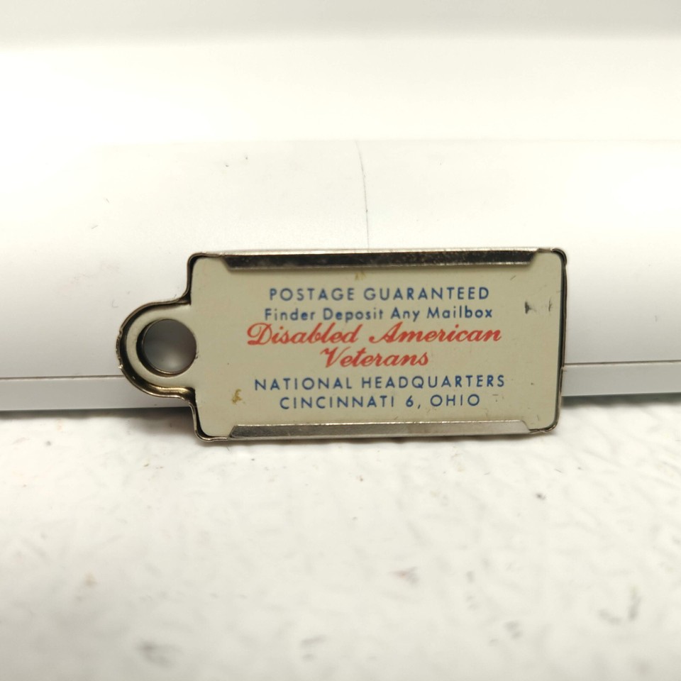RARE VTG Disabled Veterans Mini License Plate Key Chain Ring ...