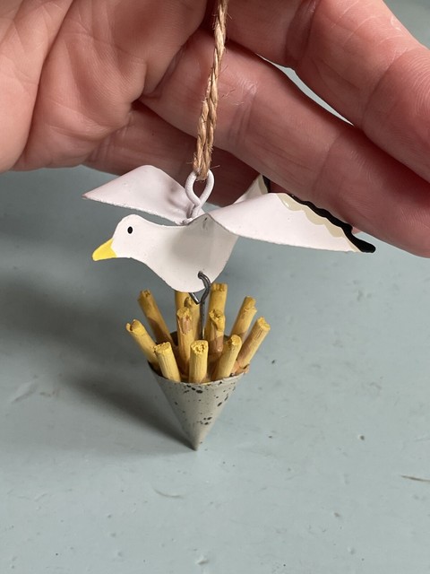 Seagull Steals Chips Small Hanging Decoration by Shoeless Joe for sale ...