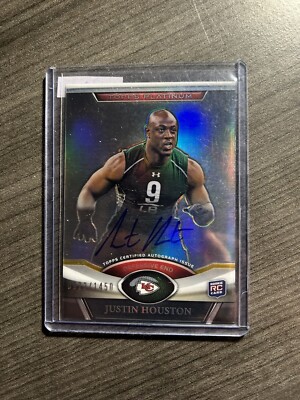 2011 Topps Platinum Refractor /1450 Justin Houston #37.1 Rookie Auto RC ...