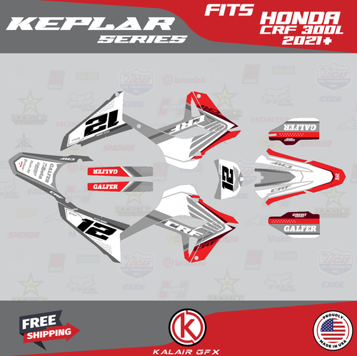 Graphics Kit for Honda CRF300L CRF 300L 2021+ Keplar Series - Grey | eBay