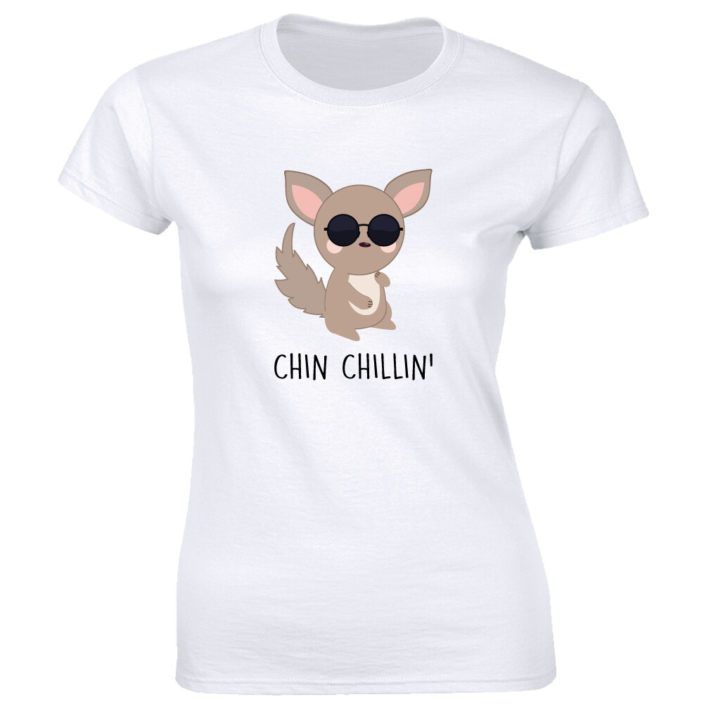 Chin Chillin with Cool Chinchilla Wearing Sunglasses T-Shirt for Women | eBay