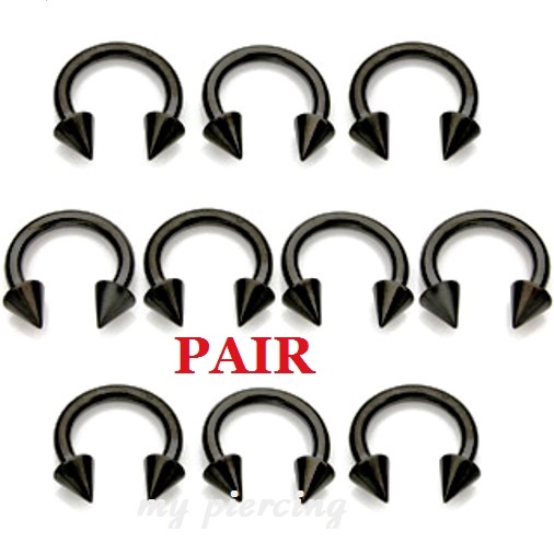 2pcs 12g, 10g, 8g~1/2" dia Anodized Steel Horseshoe Circular Barbell ...