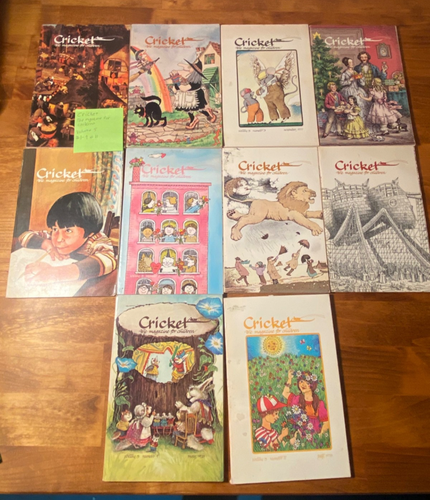 Cricket Magazine Children Vol, 5 # 1-9 & #11 Total 10 Magazines 1977/78 ...