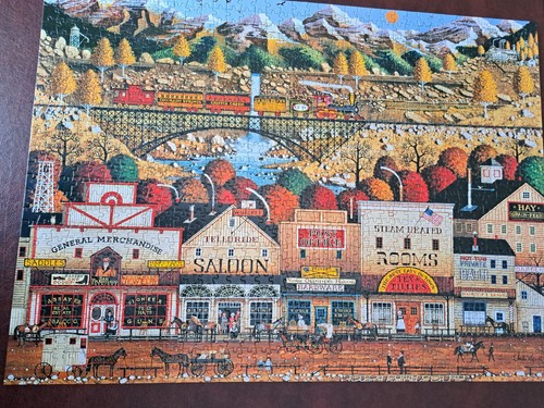 Ch Wysocki Sleepy Town West 1000 pc Jigsaw Puzzle, Saloon, Train, Hotel ...