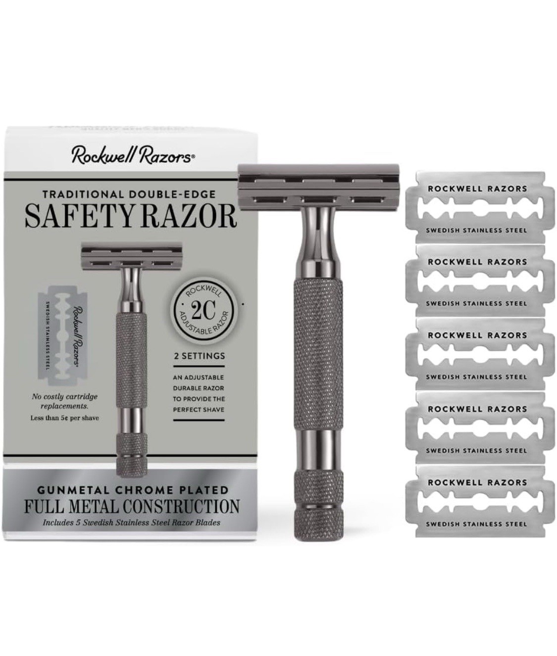 Rockwell Razor 2C Gunmetal Adjustable Shaving Safety Razor | eBay