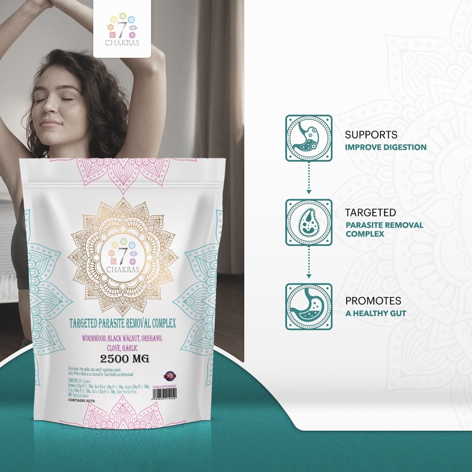 Parasite Removal, Natural Detox | Wormwood, Black Walnut, Clove, Garlic ...