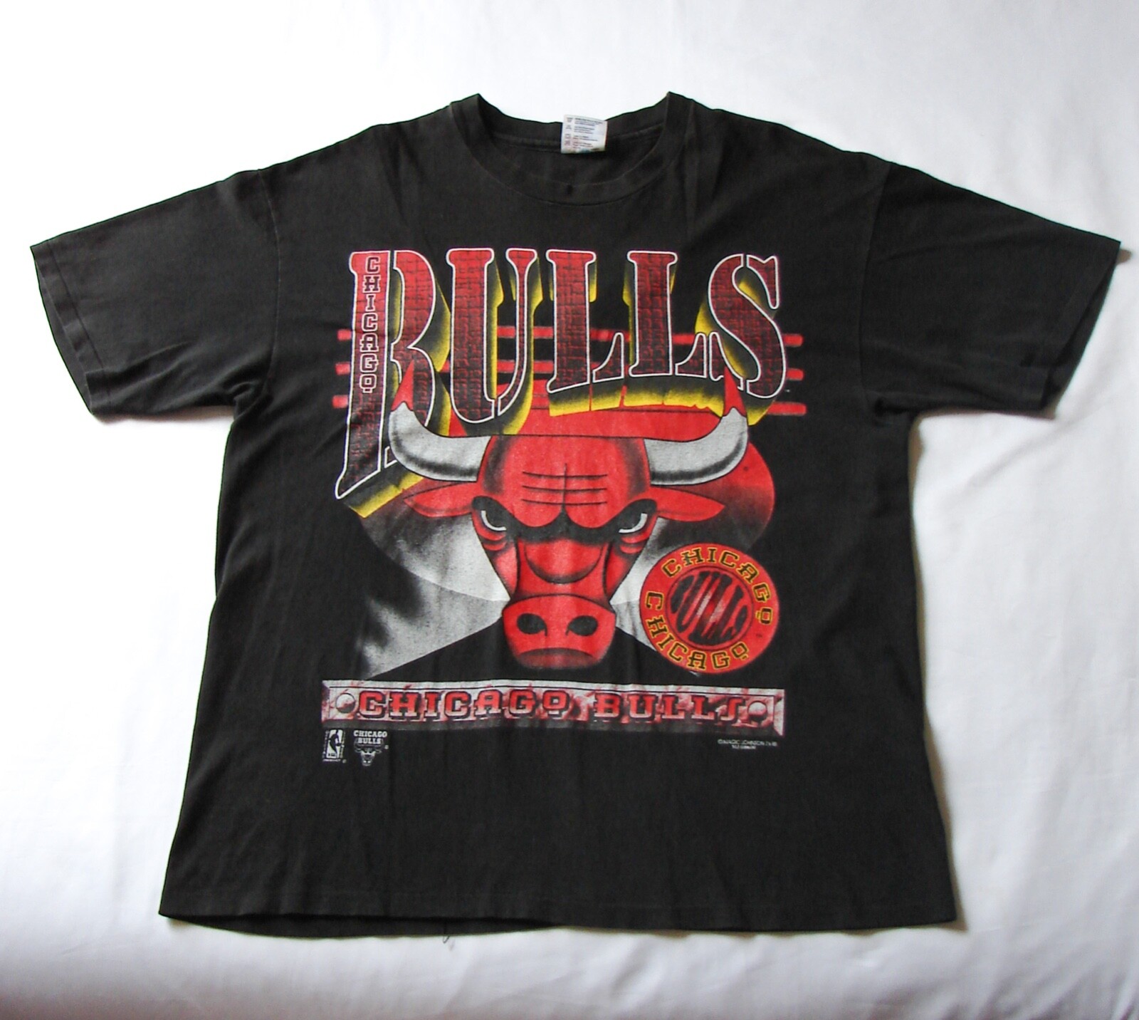 Chicago Bulls Magic Johnson Vintage 90s Graphic T-Shirt XL, Black