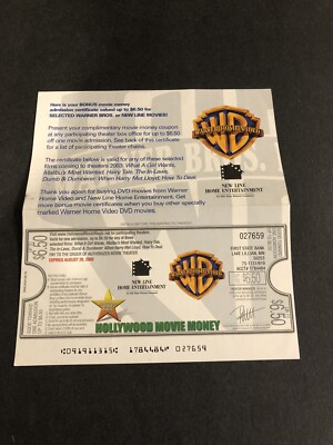 WB Hollywood movie Rebate Insert | eBay