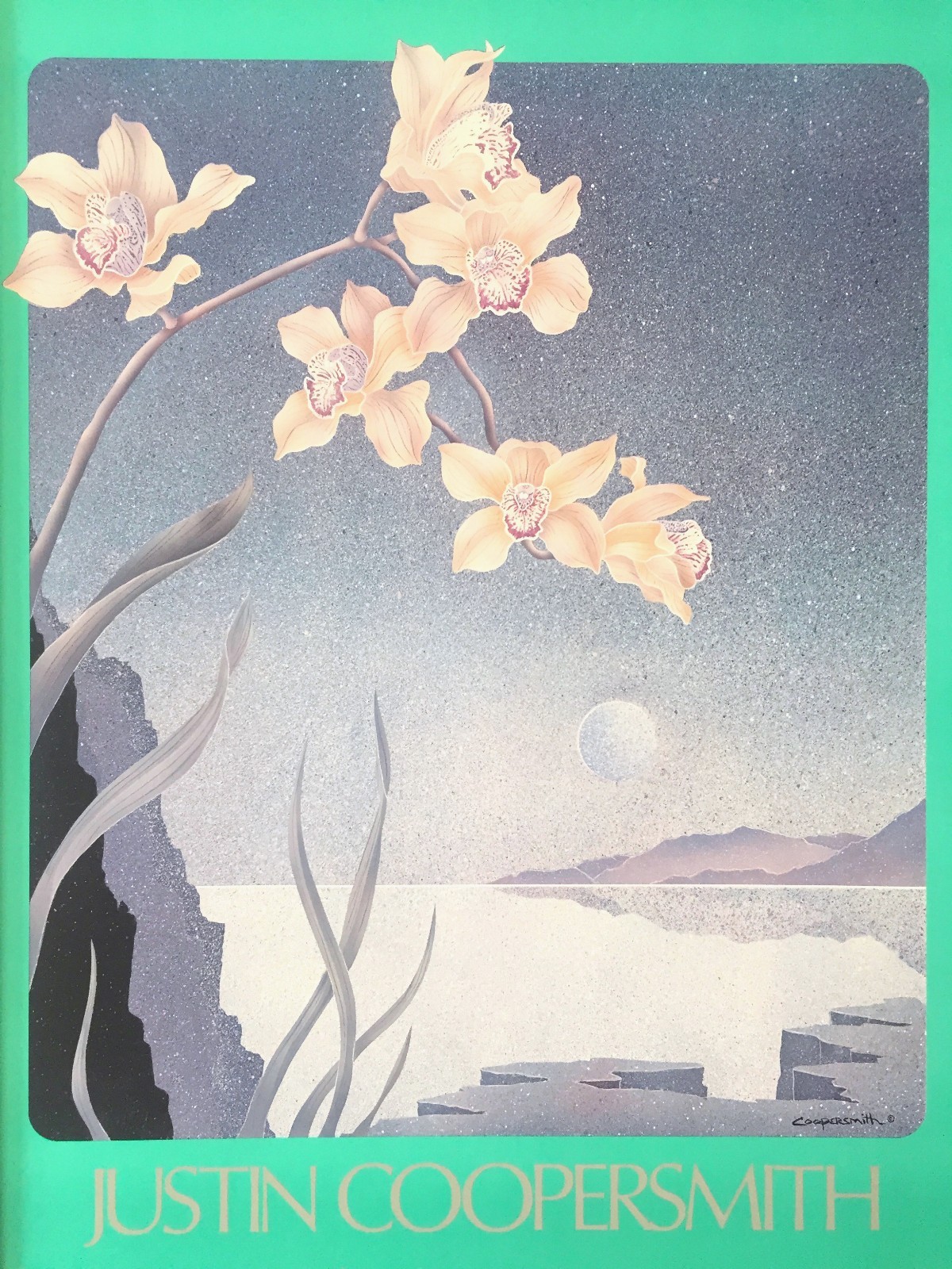 JUSTIN COOPERSMITH VTG 1980'S POST MODERN ORCHIDS FRAMED LITHOGRAPH ...