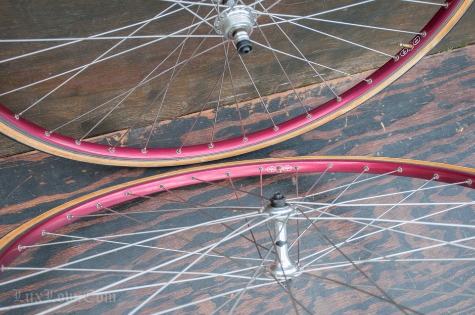Vintage Campagnolo Record 700c RoadBike WHEEL SET Hubs Galli Top Ctit ...