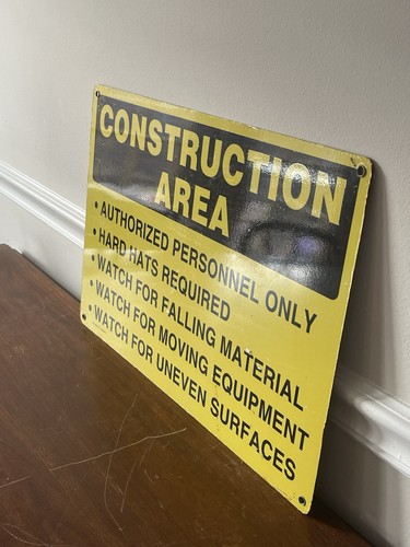 Construction Area Sign Vintage Steel 20x14 | eBay