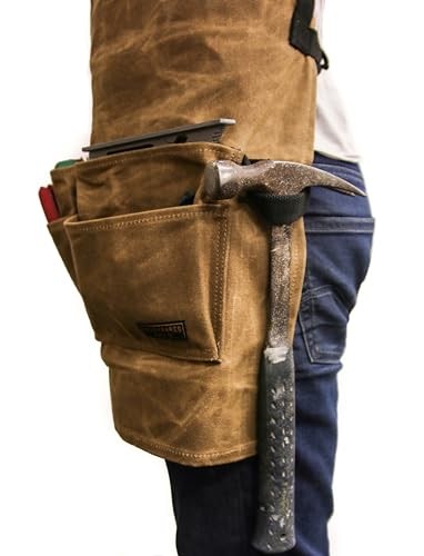 Waxed Canvas Carpenter Aprons, Woodworking Aprons Tool Apron | eBay