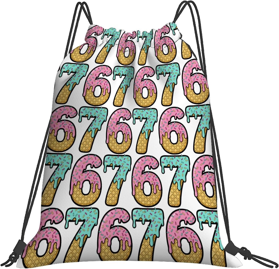 Six Seven Ices Cream Drip Cool Meme 67 String Bag for Football | eBay