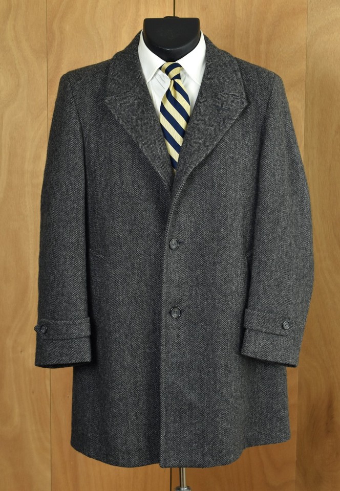 VTG Mackenzie Coat Co. Wool-Nylon Tweed Overcoat 42R Car Coat ...