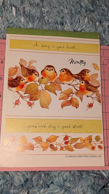 Vintage Gibson Woodsie Friendships Robins Birds Notepad Paper Stationery Montag | eBay