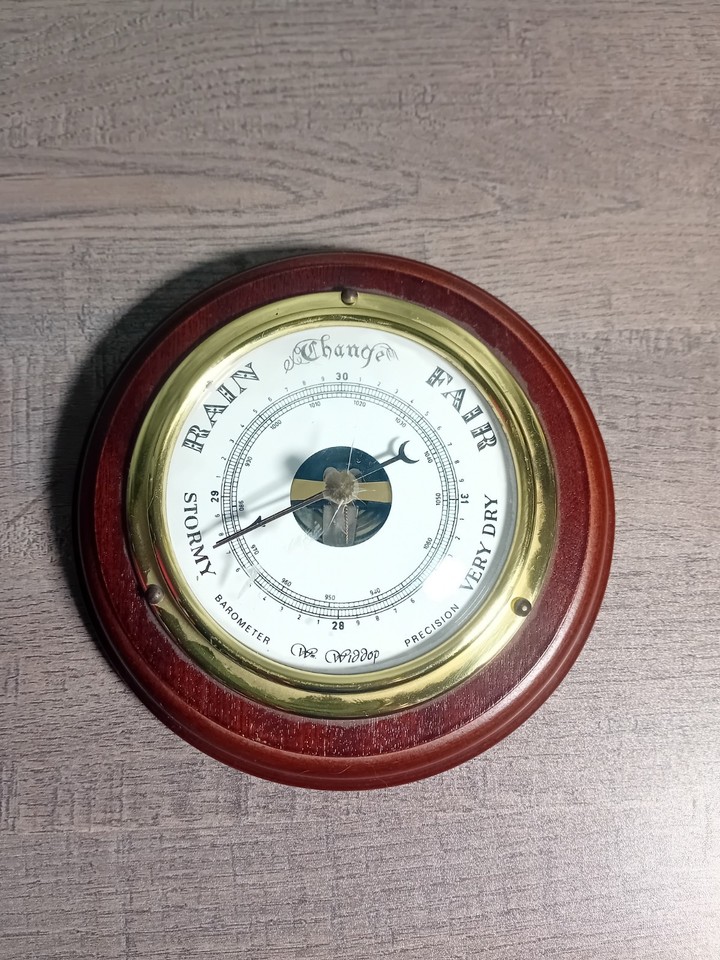 Vintage W. Widdop Aneroid Mahogany Framed Round Barometer | eBay UK