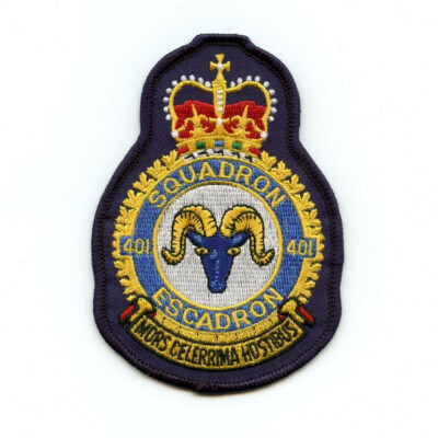 RCAF CAF Canadian 401 Squadron Heraldic Colour Crest Patch | eBay