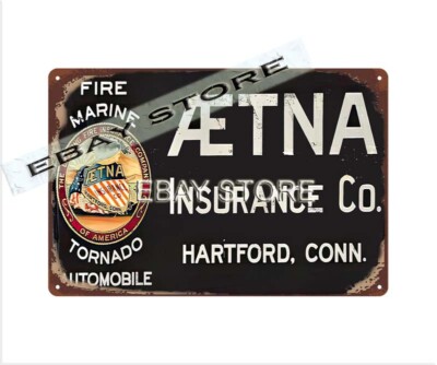 home collectible Aetna Insurance Co Hartford Conn. retro tin sign ...