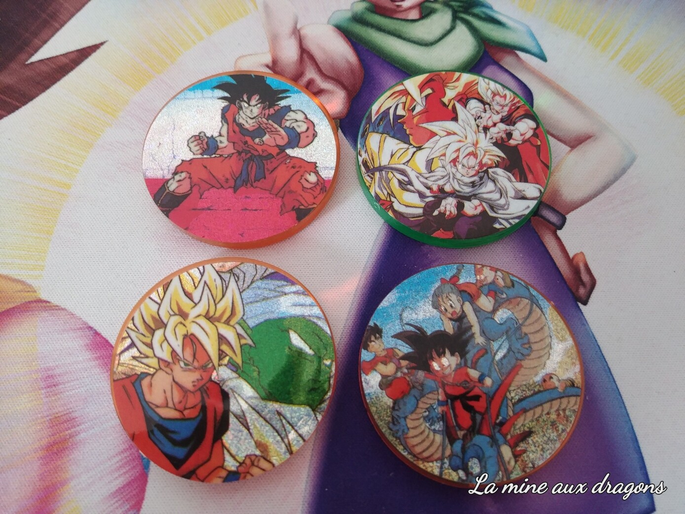 Lot Kini Pogs Dragon Ball Z caps tazo menko cards carte prism brillant ...