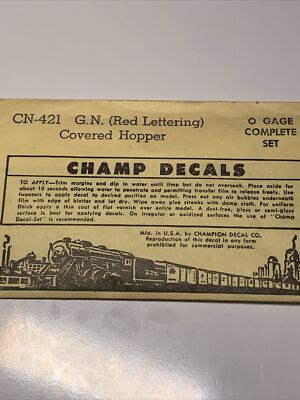 Champ Decals O Scale CN-421 GN Great Northern Covered Hopper NIP | eBay