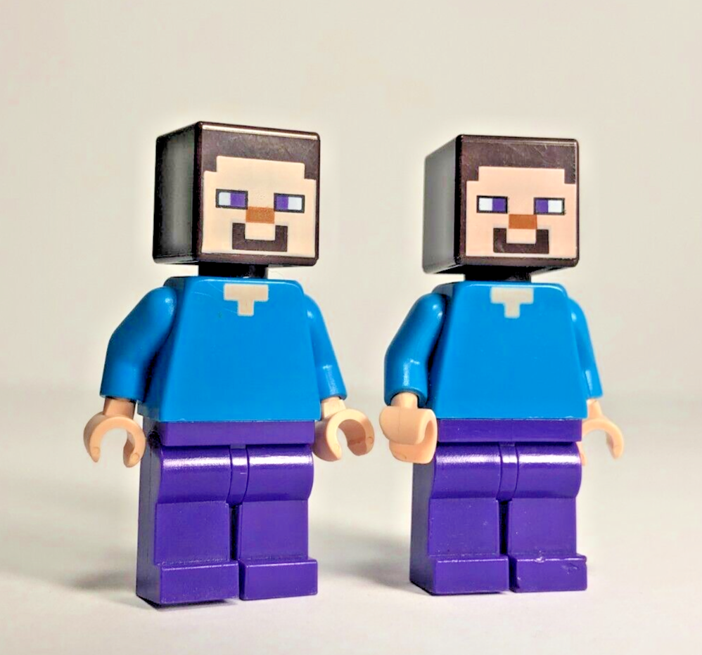 Lot of 2 LEGO Minecraft Steve Minifigure Genuine Authentic | eBay