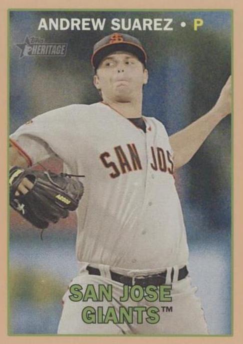 2016 Topps Heritage Minor League Edition - Andrew Suarez #154 Peach ...