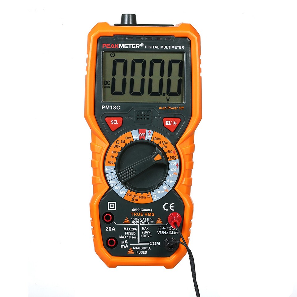 PEAKMETER PM18C True RMS Digital Multimeter AC DC Ohmmeter Cap Freq ...