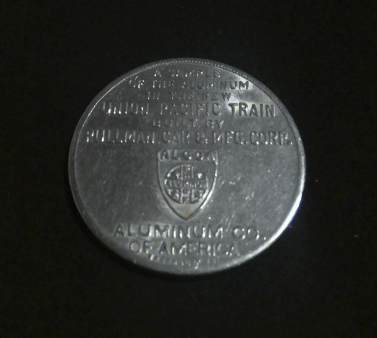1934 Union Pacific Railroad Lucky Piece Pullman Train Car Aluminum Coin ...