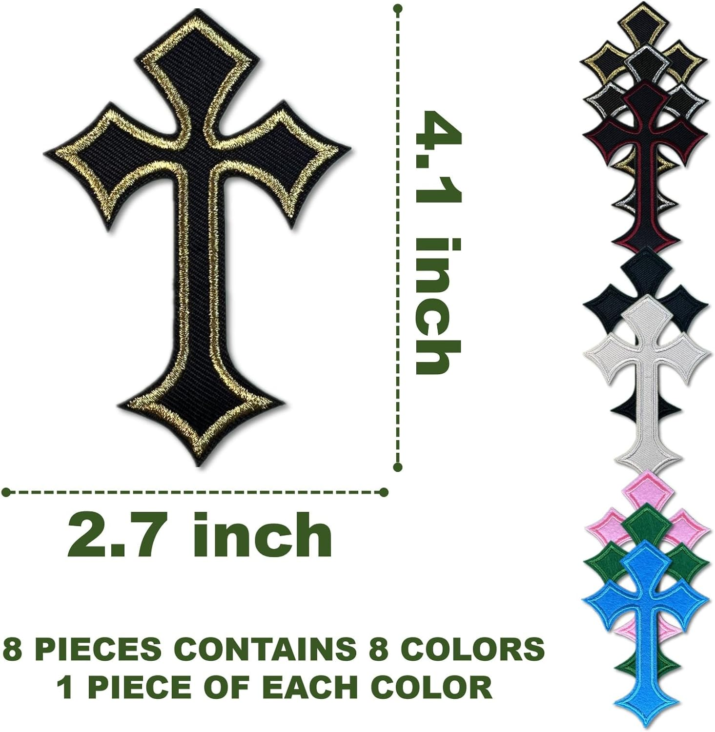 Cross Patches Iron on Cross Embroidery Applique Patch, DIY Decor ...