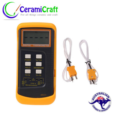 Digital Thermometer K Type Temperature Thermocouple Pottery Kiln ...