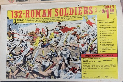 RARE!! PLASTIC ROMAN TOY SOLDIERS FROM OUT OF THE BACK OF COMIC BOOK TX ...