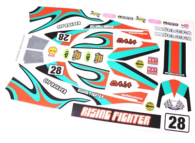 Retro Race Car Livery Red & Teal vinyl stickers Fits Tamiya Rising ...