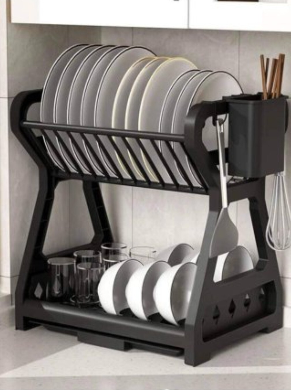 Black Multi-Tiered Dish Rack Drying Rack | eBay