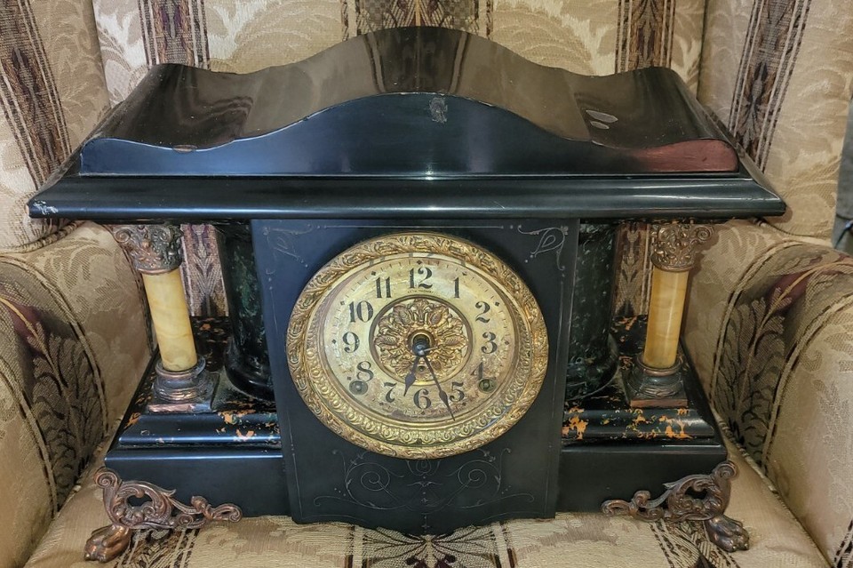 Seth Thomas Larkin 35 New Sucile Shasta Adamantine Mantle Clock dragon ...